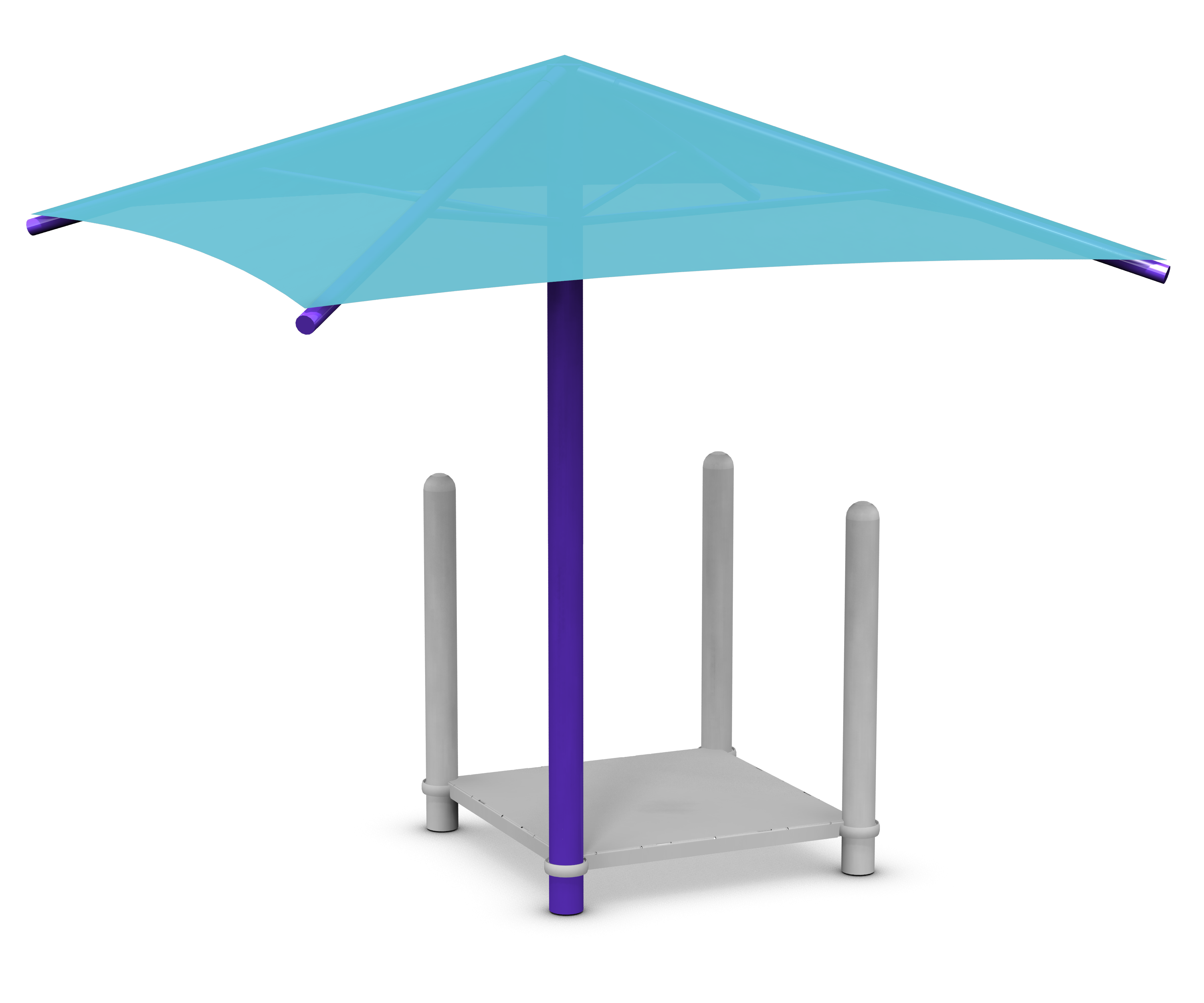 Single Post Fabric Shade - Square