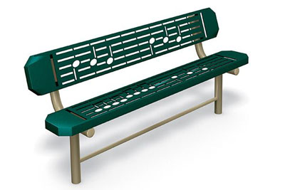 6' Music Bench w/Back Inground